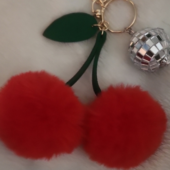 Accessories | Fuzzy Disco Cherries Bag Charm | Poshmark